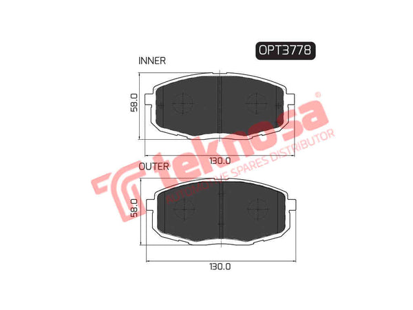 Brake Pad Set - Opt3778 (Optima) | Top-Rated Vehicle Accessories at ...